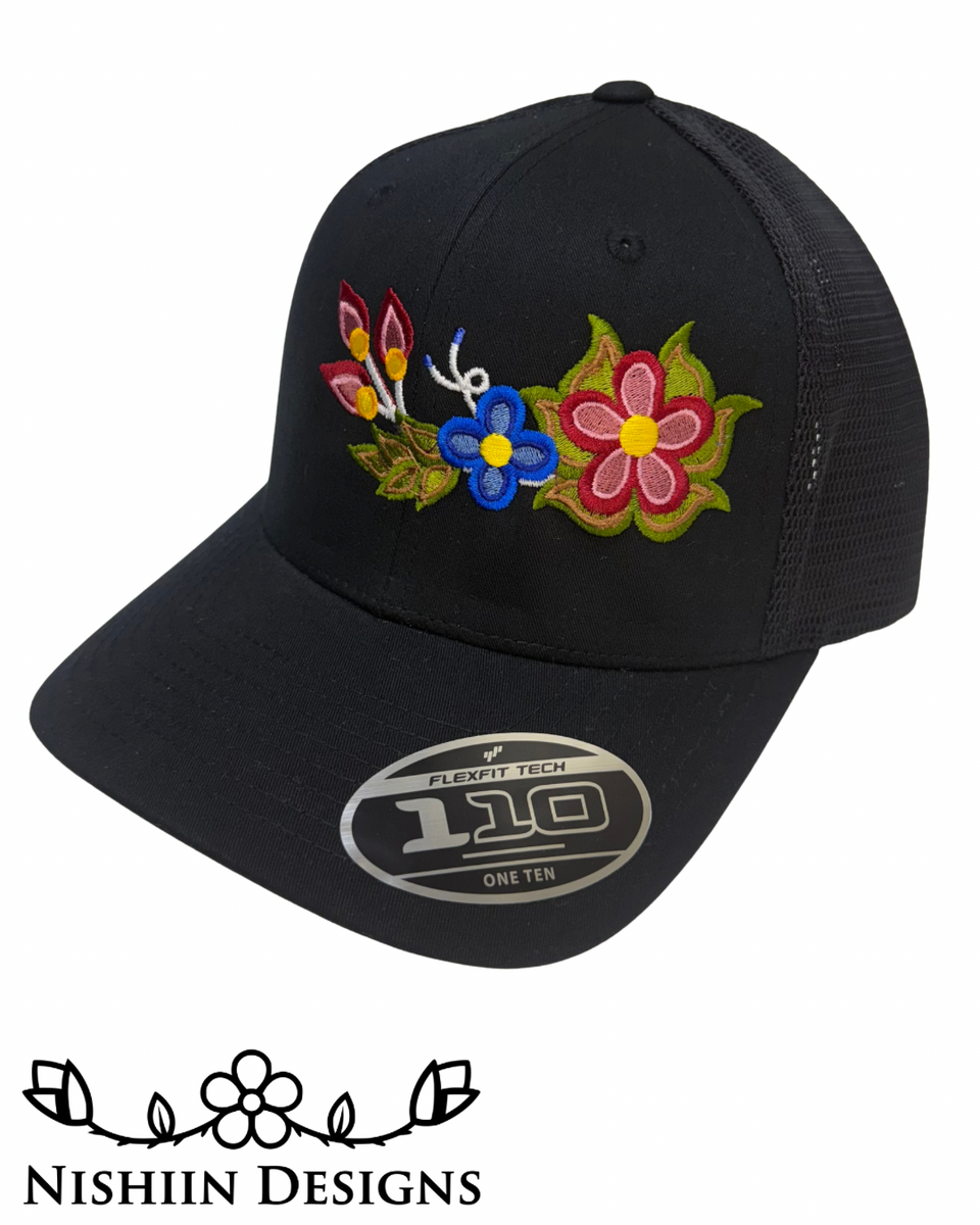 Nishiin Designs 110 Flex Fit Baseball Cap - Snap Back in Black